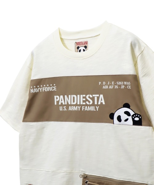 PANDIESTA（パンディエスタ） tシャツ ツイル切替サコッシュ風ポケット