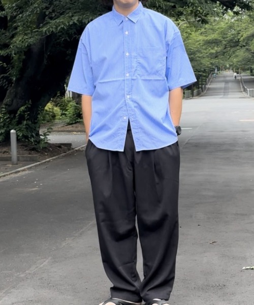 Naive magic シャツ レギュラーカラー オーバーサイズ ストライプ S/Sシャツ メンズ レディース : ZOZOTOWN Yahoo!店 - 通販 - Yahoo!ショッピング