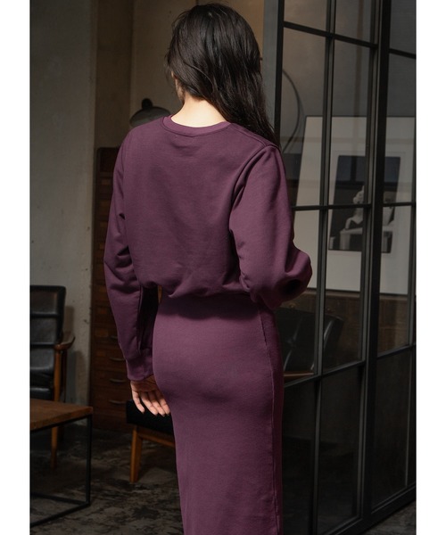 Yahoo!オークション - 「Adoon plain」 長袖ワンピース MEDIUM ダーク...