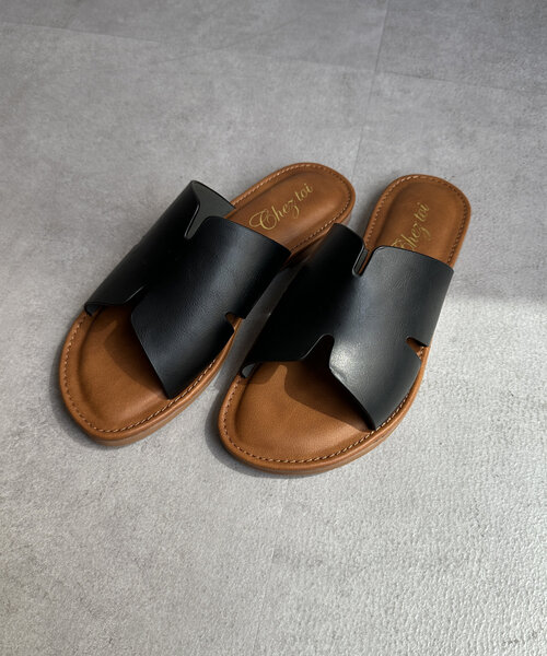 Chez toi 「Chez toi」 フラットサンダル MEDIUM ブラック レディース : ZOZOTOWN Yahoo!店 - 通販 - Yahoo!ショッピング