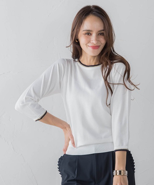 Viaggio Blu（ビアッジョブルー） 7分袖ニット M ホワイト レディース : ZOZOTOWN Yahoo!店 - 通販 - Yahoo!ショッピング