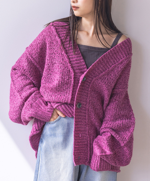 hunch（ハンチ） ニットカーディガン FREE ピンク レディース : ZOZOTOWN Yahoo!店 - 通販 - Yahoo!ショッピング