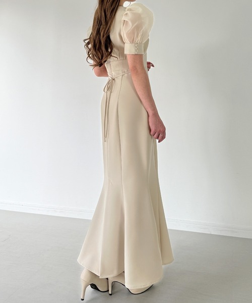 Yahoo!オークション - 「JUNOAH」 半袖ワンピース MEDIUM アイボリー ...