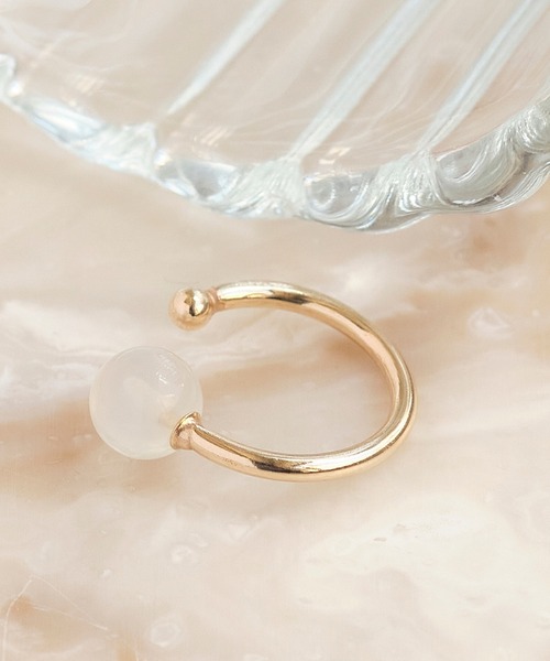 Phoebe イヤーカフ 「K14GF」ラウンドナチュラルストーンイヤーカフ ホワイト/天然石 レディース : ZOZOTOWN Yahoo!店 - 通販 - Yahoo!ショッピング