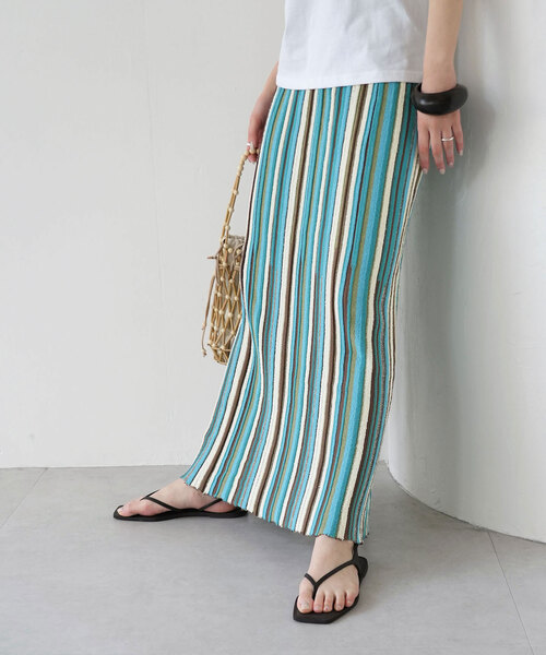 SLOBE citron. 「SLOBE citron.」 ニットスカート FREE サックスブルー レディース : ZOZOTOWN Yahoo!店 - 通販 - Yahoo!ショッピング