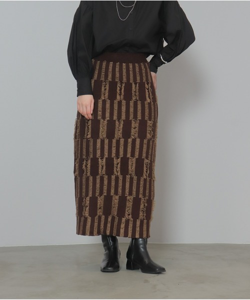 OandI スカート MIXフリンジニットスカート レディース : ZOZOTOWN Yahoo!店 - 通販 - Yahoo!ショッピング