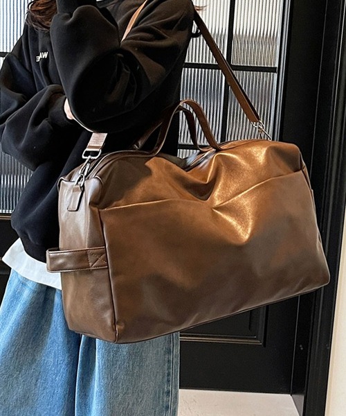 florist ボストンバッグ 「大容量・撥水PU」 2WAY レザーライクボストンバッグ/トラベルバッグ/ショルダーバッグ レディース メンズ : ZOZOTOWN Yahoo!店 - 通販 ...