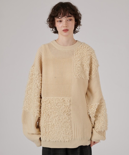 ONCILY（オンシェリー） セーター ニット PATCHWORK LOOP YARN KNIT / パッチワークループニット メンズ レディース : ZOZOTOWN Yahoo!店 ...
