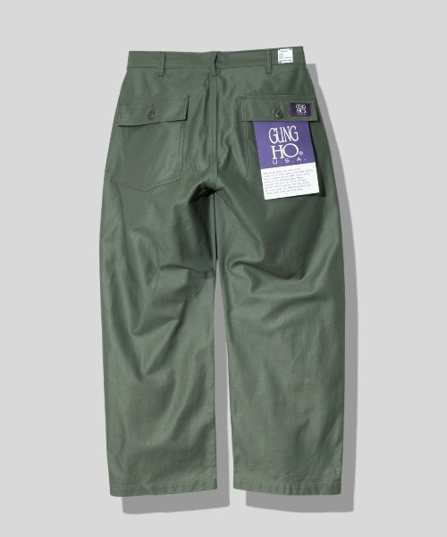 GUNG HO（ガンホー） パンツ BACK STAIN 4POCKETS WIDE FATIGUE