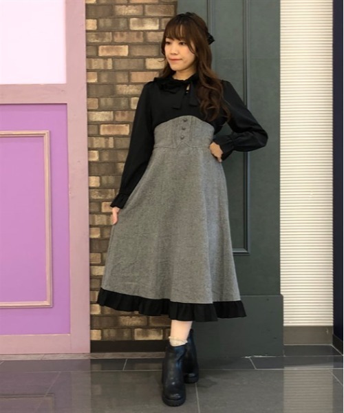 axes femme 「axes femme」 ドッキングワンピース FREE チャコールグレー レディース : ZOZOTOWN Yahoo!店 - 通販 - Yahoo!ショッピング