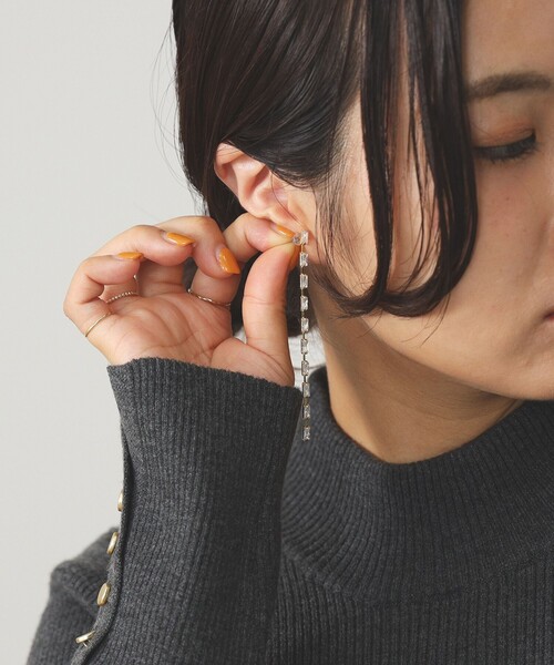 BEAMS HEART ピアス スクエア ビジュー ラインピアス レディース : ZOZOTOWN Yahoo!店 - 通販 - Yahoo!ショッピング