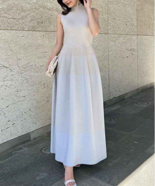 Yahoo!オークション - 「anuans」 ニットワンピース FREE パープル レ...