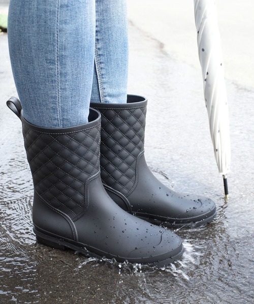 AmiAmi（アミアミ） 長靴 レインブーツ キルティングミドル丈レインブーツ レディース : ZOZOTOWN Yahoo!店 - 通販 - Yahoo!ショッピング
