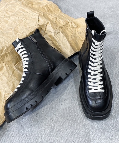 BURNER（バーナー） ブーツ 「OKUOKU 0909」シンセティックレザー シューズ oku-shoes-654679478504-78 ...