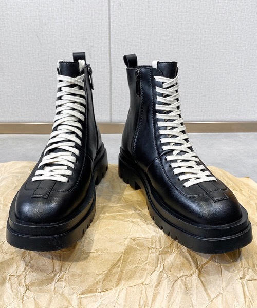 BURNER（バーナー） ブーツ 「OKUOKU 0909」シンセティックレザー シューズ oku-shoes-654679478504-78 ...