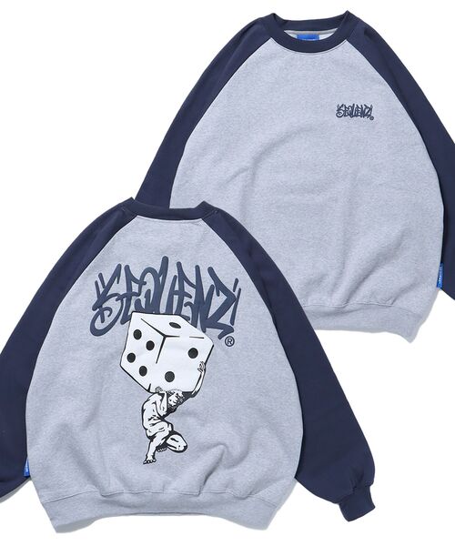 トレーナー スウェット 「SEQUENZ」 HEAVY DICE PUFF PT RAGLAN C/N SWEAT / 裏起毛 オーバーサイズ クルー : 77126480 ...