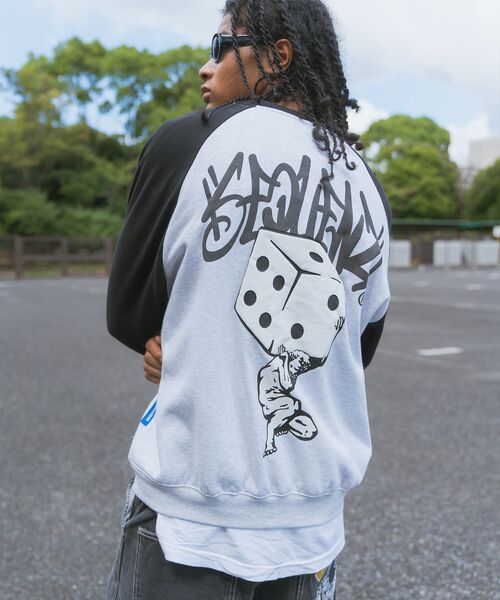 トレーナー スウェット 「SEQUENZ」 HEAVY DICE PUFF PT RAGLAN C/N SWEAT / 裏起毛 オーバーサイズ クルー : 77126480 ...