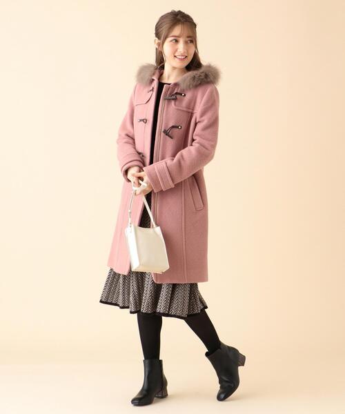 Yahoo!オークション - 「Feroux」 ダッフルコート 2 ピンク レディース