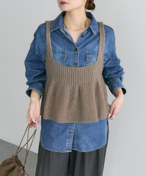 pual ce cin ベスト ジレ リブ×畦ニットビスチェ レディース : ZOZOTOWN Yahoo!店 - 通販 - Yahoo!ショッピング