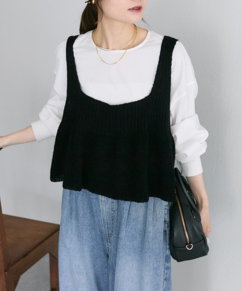 pual ce cin ベスト ジレ リブ×畦ニットビスチェ レディース : ZOZOTOWN Yahoo!店 - 通販 - Yahoo!ショッピング