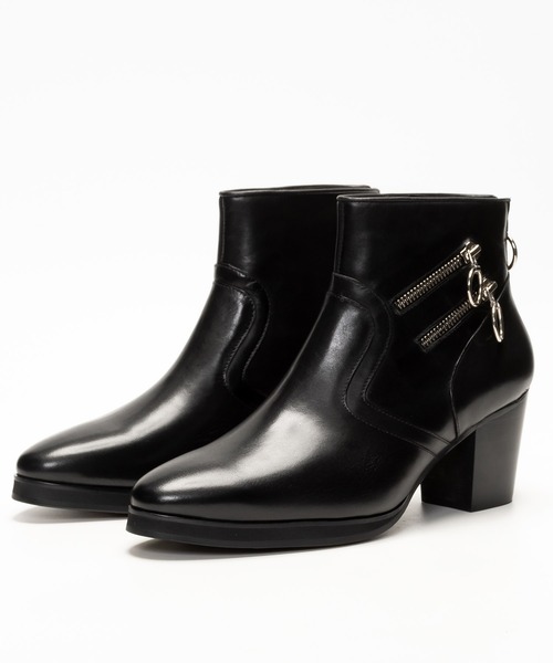 endevice（エンデヴァイス） ブーツ 2連ジップ ハイヒールブーツ