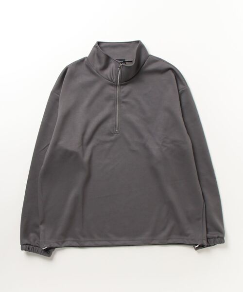 スウェット 23AW ドレープとろみ ビッグシルエット ダンボールニット ハーフジッププルオーバースウェット【Confirm ...