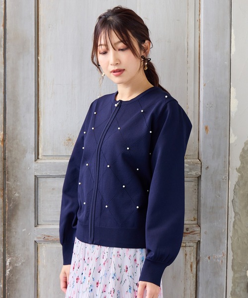 ローズティアラ（Rose Tiara）/【人気商品の新型】アーガイルZIPカーディガン Rose Tiara（ローズティアラ） カーディガン 「人気商品の新型