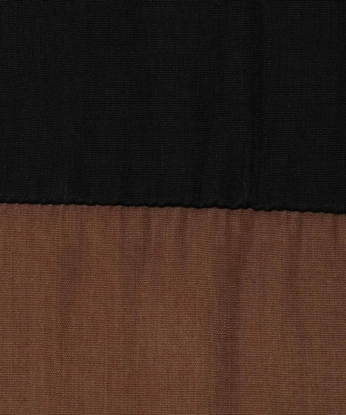 ワンピース 「洗える」ブロックギャザーワンピース 洗える】ブロック