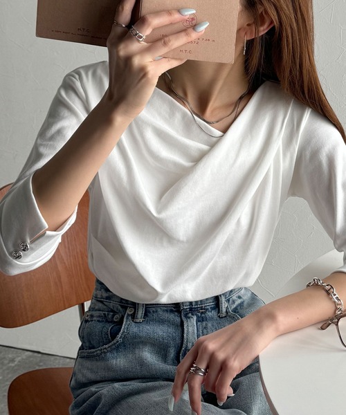 classicalelf 「classicalelf」 7分袖カットソー LARGE オフホワイト レディース : ZOZOTOWN Yahoo!店 - 通販 - Yahoo!ショッピング