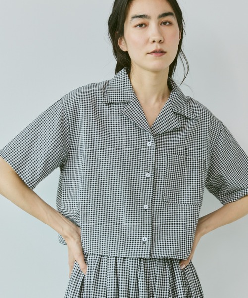 Libra Cue（リブラ キュー） シャツ ブラウス オープンカラーハーフスリーブブラウス レディース : ZOZOTOWN Yahoo!店 - 通販 - Yahoo!ショッピング