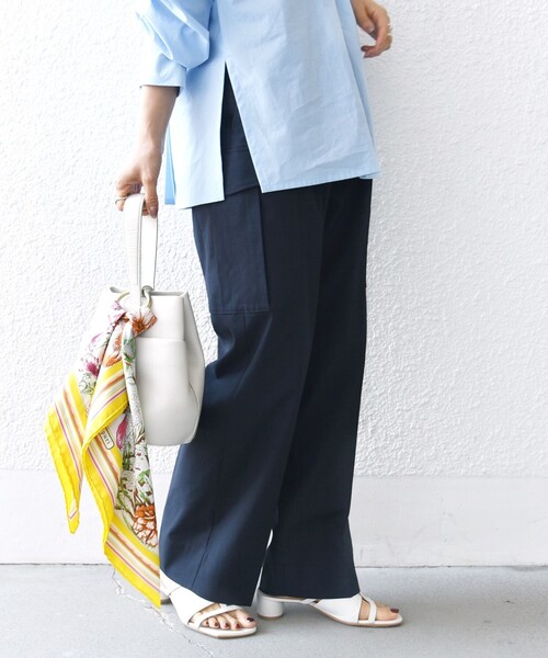 SHIPS（シップス） カーゴパンツ 「洗濯機可能」ポリエステル 麻