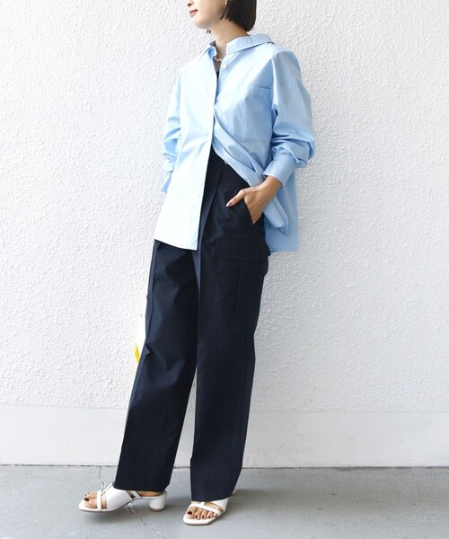 SHIPS（シップス） カーゴパンツ 「洗濯機可能」ポリエステル 麻