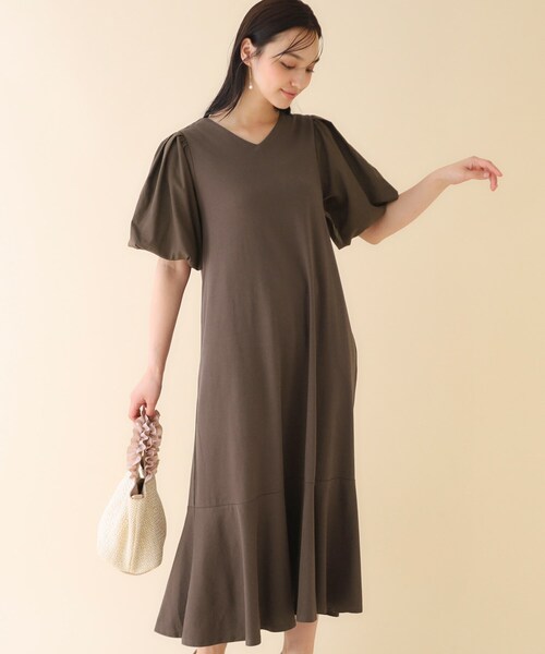 ワンピース レディース UV シルケットバルーンマーメイドロングワンピース「接触冷感/洗濯機洗い可」 :83602494:ZOZOTOWN ...