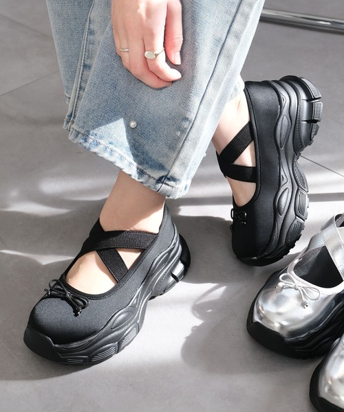 AmiAmi（アミアミ） スニーカー 厚底リボンバレリーナスニーカー/バレエコア ダットスニーカー レディース : ZOZOTOWN Yahoo!店 - 通販 - Yahoo!ショッピング