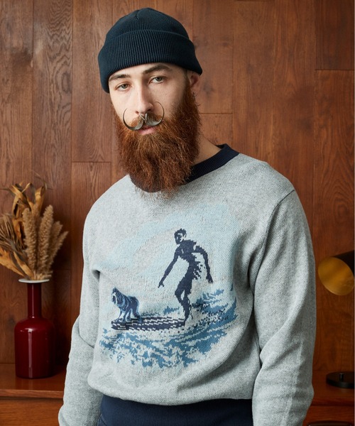 Schott N.Y.C 「schott」 長袖ニット M グレー メンズ : ZOZOTOWN Yahoo!店 - 通販 - Yahoo!ショッピング