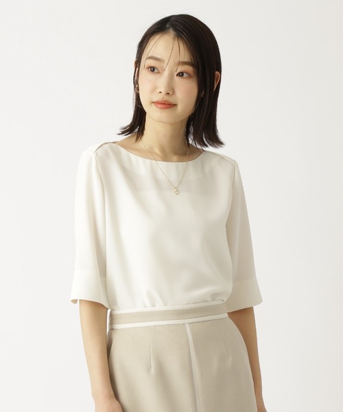 NATURAL BEAUTY BASIC 「NATURAL BASIC」 半袖ブラウス SMALL オフホワイト レディース ...
