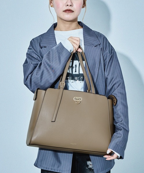 HUNDRED トートバッグ 「HUNDRED」バックルハンドルトートバッグ 大容量 キレイ目 レディース A4 ビジネス カジュアル 通勤 通学 : ZOZOTOWN Yahoo!店 ...