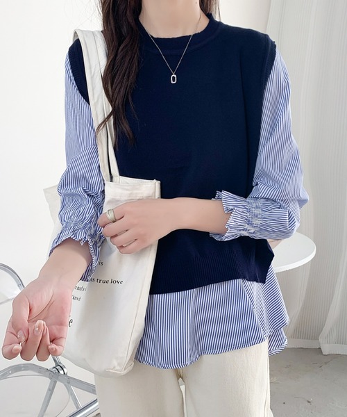 Yahoo!オークション - 「ABITOKYO」 ニットベスト FREE グレー レディ...