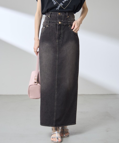 &. NOSTALGIA（ノスタルジア） デニムスカート 「ZOZO限定」ダブルウエストデニムスカート : ZOZOTOWN Yahoo!店 - 通販 - Yahoo!ショッピング