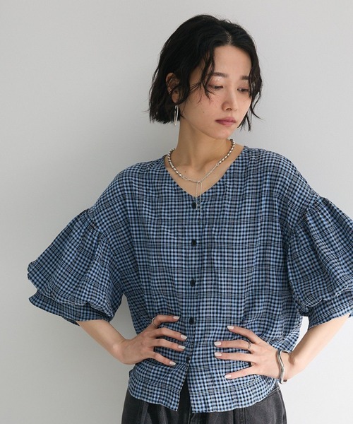 Green Parks ブラウス シャツ 前後2way袖バルーンギンガムチェックブラウス レディース : ZOZOTOWN Yahoo!店 - 通販 - Yahoo!ショッピング