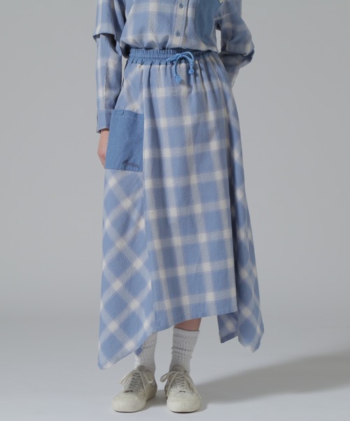 AVIREX スカート WAFFLE OMBRE CHECK IRREGULAR SKIRT/ワッフルオンブレチェック イレギュラースカート : ZOZOTOWN Yahoo!店 - 通販 ...
