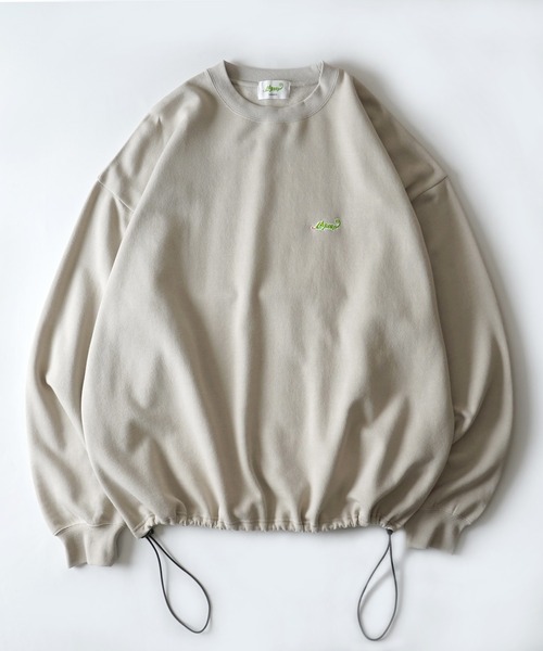 Labordi トレーナー スウェット 裏起毛 ドロスト ワンポイント刺繍ロゴ ビッグシルエットプルオーバースウェット ユニセックス メンズ ...