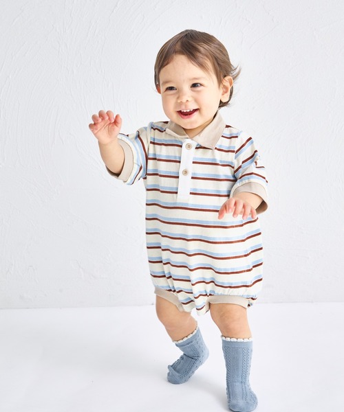 pairmanon（ペアマノン） ベビー服 ロンパース 「リンクコーデ」「ベビー」クレイジー配色ポロロンパース : ZOZOTOWN Yahoo!店 - 通販 - Yahoo!ショッピング