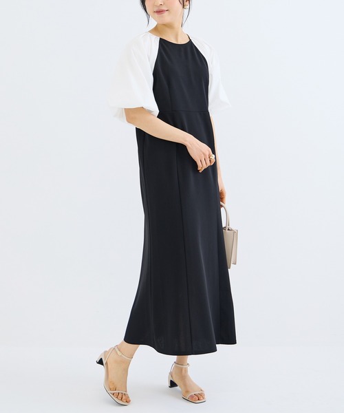 Yahoo!オークション - 「INCEDE」 半袖ワンピース M ベージュ レディー...