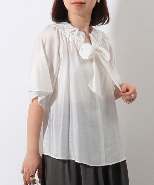 MICO COULIER ブラウス シャツ 「セットアップ対応」シルキーローンフレアースリーブブラウス レディース : ZOZOTOWN Yahoo!店 - 通販 - Yahoo!ショッピング