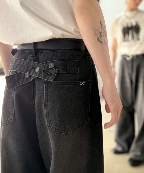 Classical Origin ジーンズ 「Haruto×クラシカルオリジンコラボ」「ストリート映え抜群。」ボタン付きストラップデザインワイドデニム/Buttoned Strap D ...