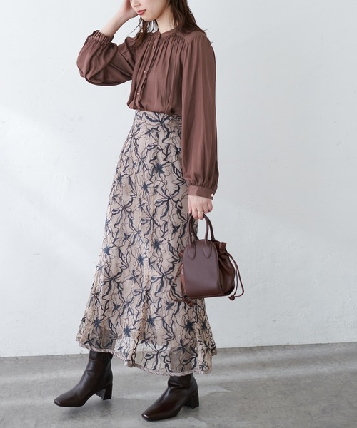 natural couture 「natural couture」 長袖ブラウス FREE ピンクベージュ レディース : ZOZOTOWN ...