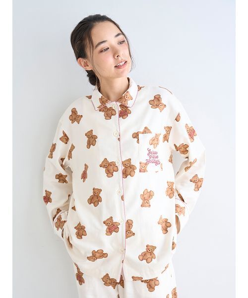 【送料無料】 ジェラートピケ レディース HOLIDAY ベア柄ネルシャツ ジェラピケ パジャマ ルームウェア gelato pique gelato pique（ジェラートピケ） パジャマ ルームウェア 「HOLIDAY