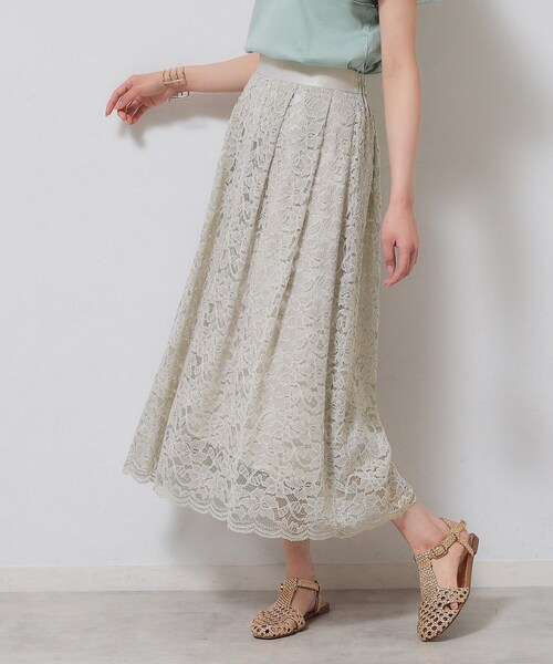 SunaUna スカート 「裾スカラップ／後ろウエストゴム」レーススカート : ZOZOTOWN Yahoo!店 - 通販 - Yahoo!ショッピング