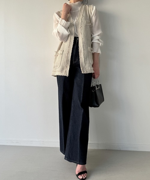 Yahoo!オークション - 「JUNOAH」 ベスト LARGE ライトグレー レディー...